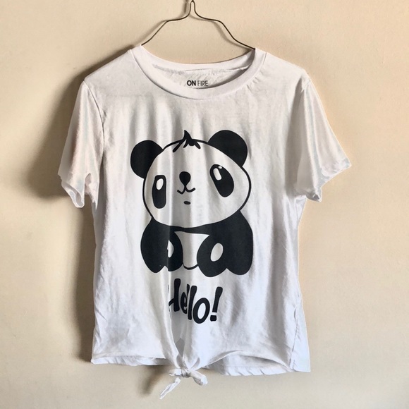 Tops | Hello And Goodbye Panda Tshirt | Poshmark